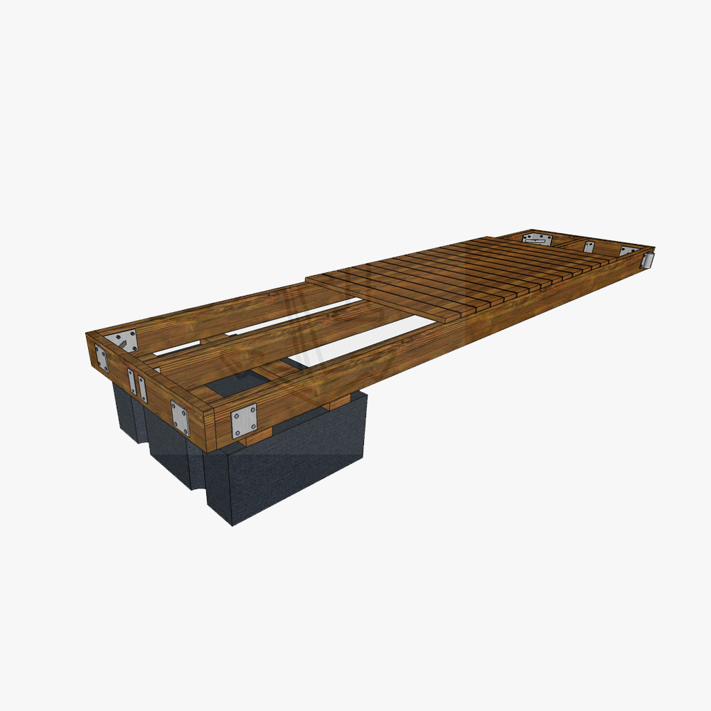 Heavy-Duty dock kit 4x16 Semi-Floating - Dock Industries Heavy-Duty dock kit 4x16 Semi-Floating - Dock Industries