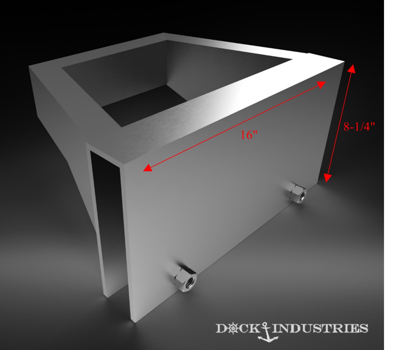 Offset aluminum outboard motor mount - Dock Industries